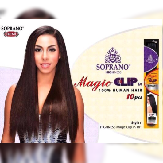 HUMAN HAIR EXTENSIONS 100% REMI SOPRANO HIGHNESS MAGIC CLIP IN 10 pcs ...